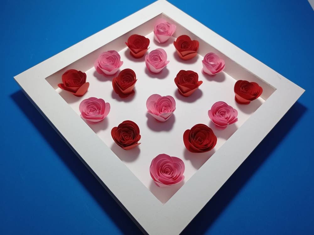 Shadow Box SVG Template Shadow Box Frame Flowers 8x8 SVG - Etsy España