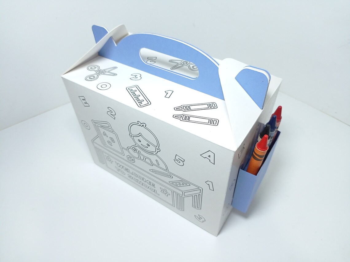 Svg Back to School Coloring Box Crayon Holder Box Template - Etsy