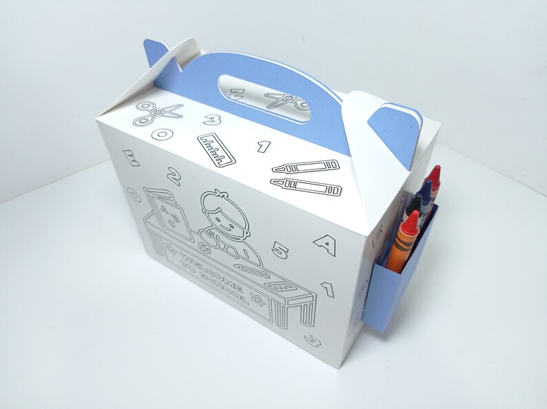 Svg Back to School Coloring Box Crayon Holder Box Template - Etsy