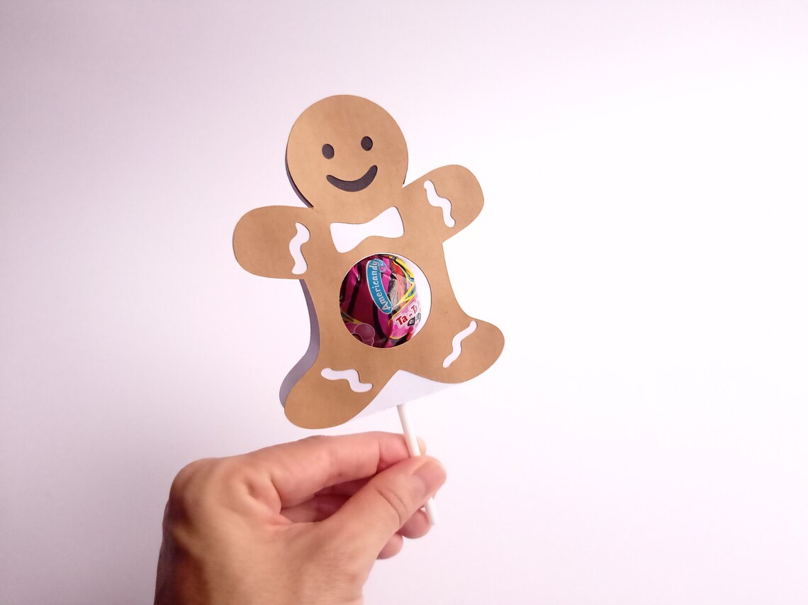 SVG Gingerbread Man Lollipop Holder Favor for Kids Christmas - Etsy