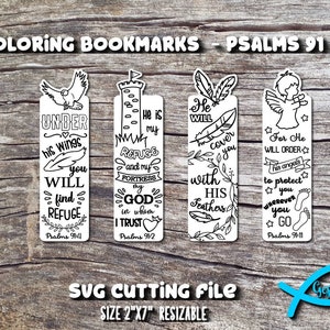 Psalms 91 Set 4 Svg Coloring Bookmarks Psalms 91 Bible Journaling ...