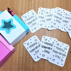 Svg Memory Coloring Card 2 SVG Box Crayon Holder Valentines Day Kids SVG File Crayon Holder ...