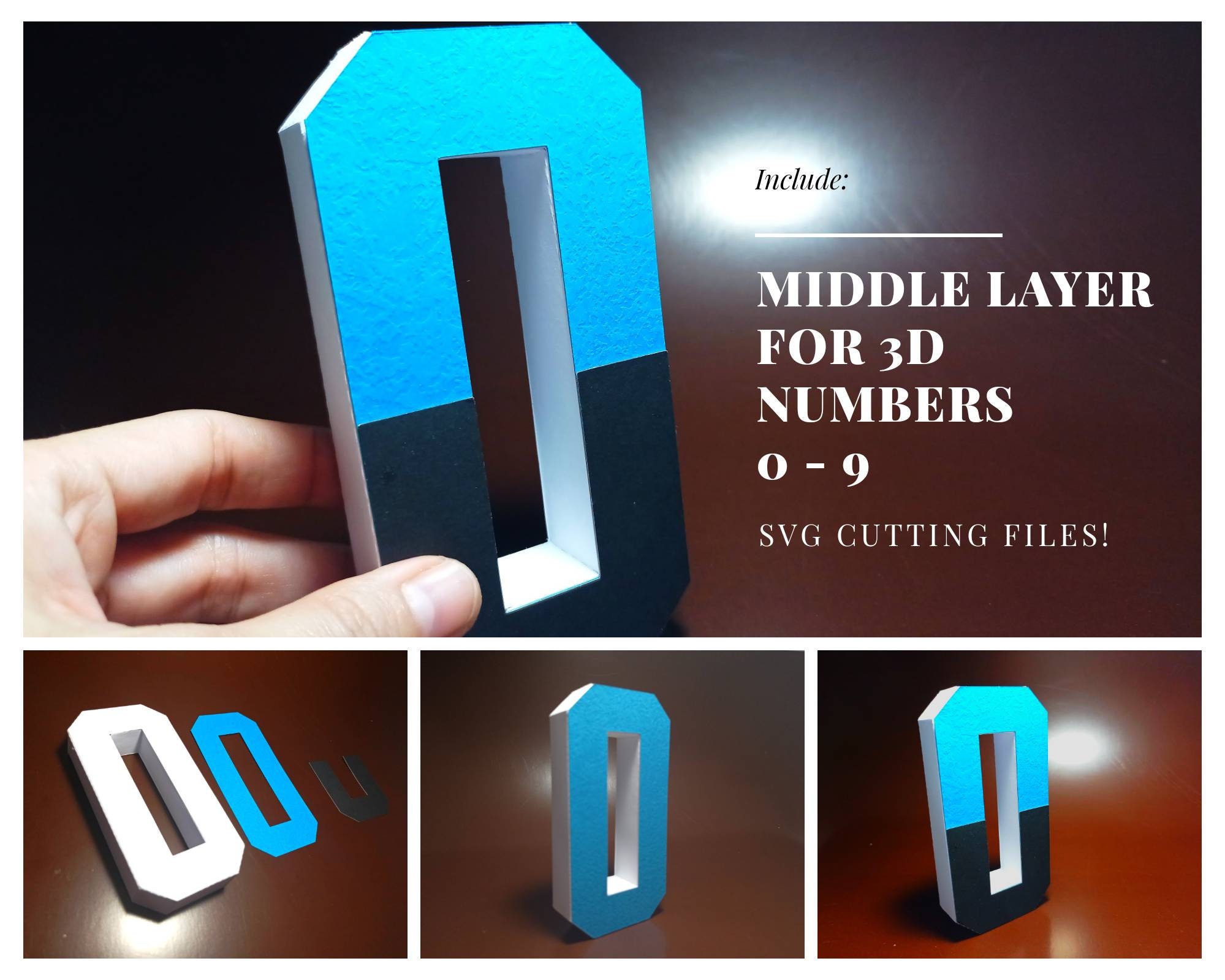 Layers for 3D Numbers Svg Numbers 0 to 9 Only 5 layers for - Etsy México