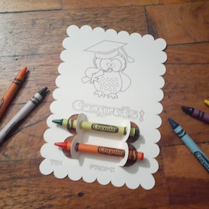Set 3 Svg Coloring Card Graduation Crayon Holder Card Template Cutting ...