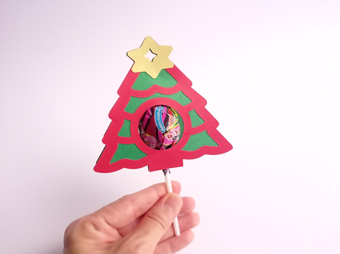 SVG Christmas Tree Lollipop Holder Favor for Kids Christmas | Etsy