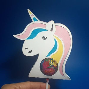 Unicorn Lollipop Holder SVG Unicorn Favor Template Gift SVG Cutting ...