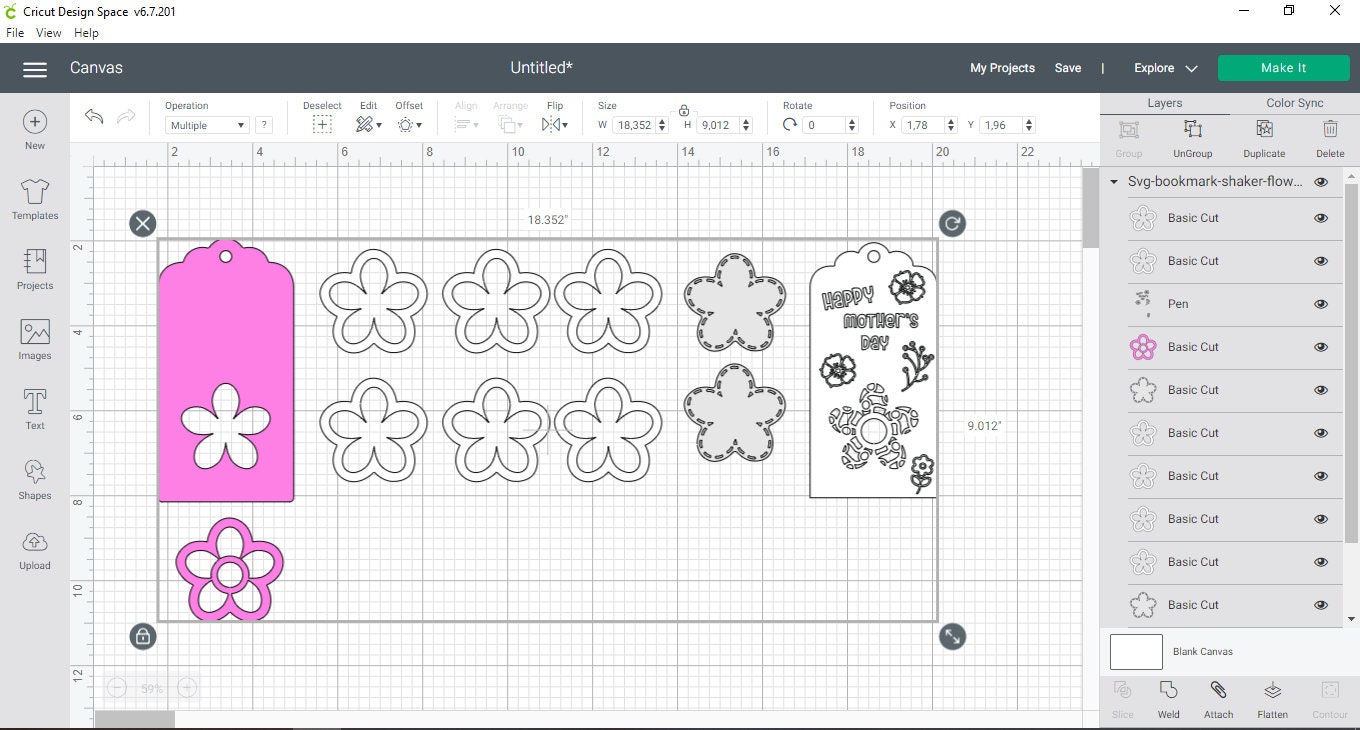 SVG Shaker Coloring Bookmark SVG Mothers Day Card Template for | Etsy