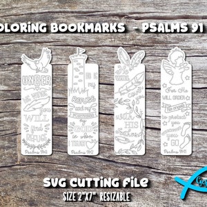 Psalms 91 Set 4 Svg Coloring Bookmarks Psalms 91 Bible Journaling ...