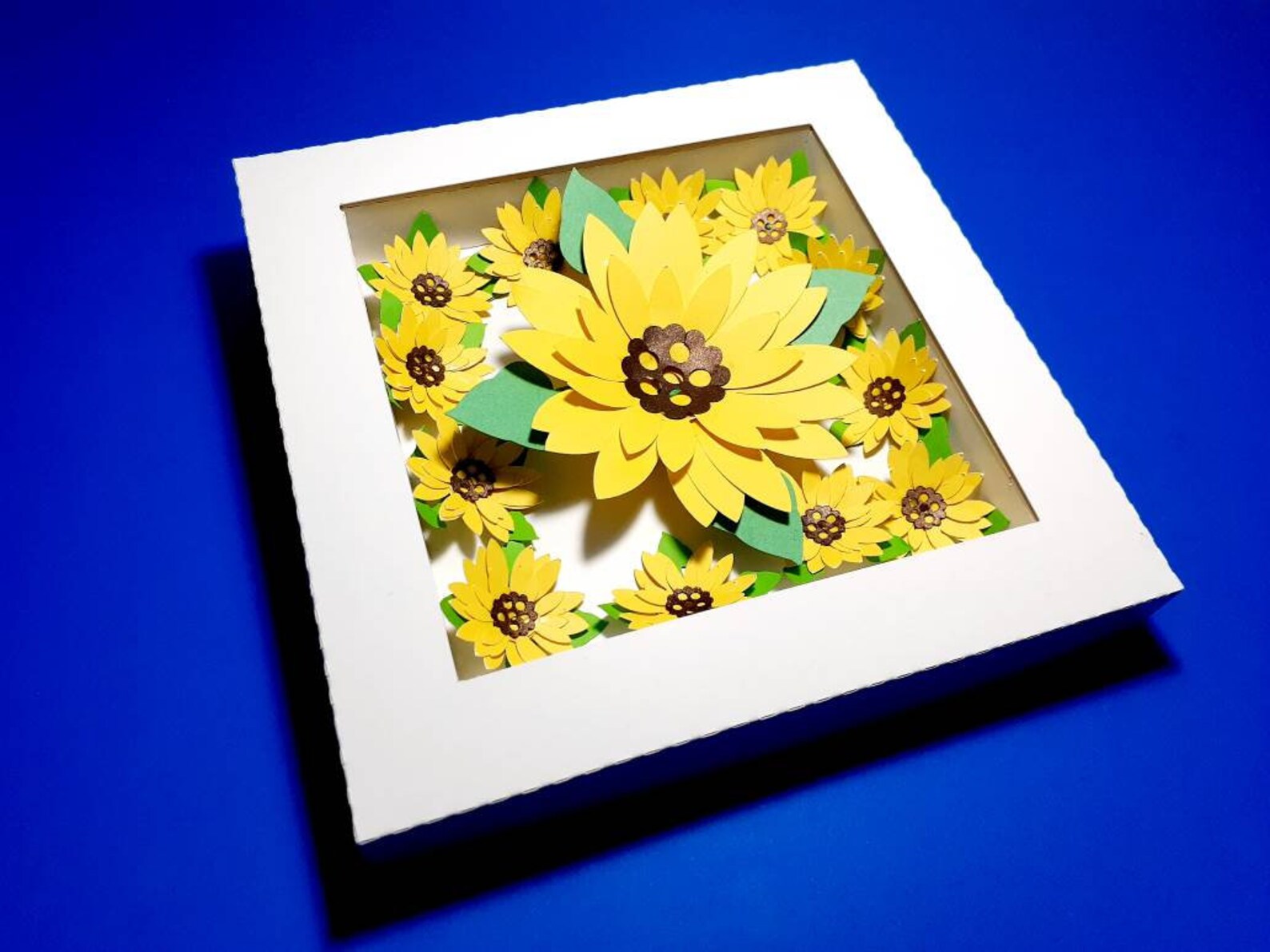 Shadow Box SVG Sunflower Layered 3D Shadowbox Frame Template | Etsy