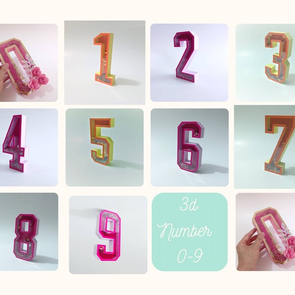 3d Número Svg - Etsy