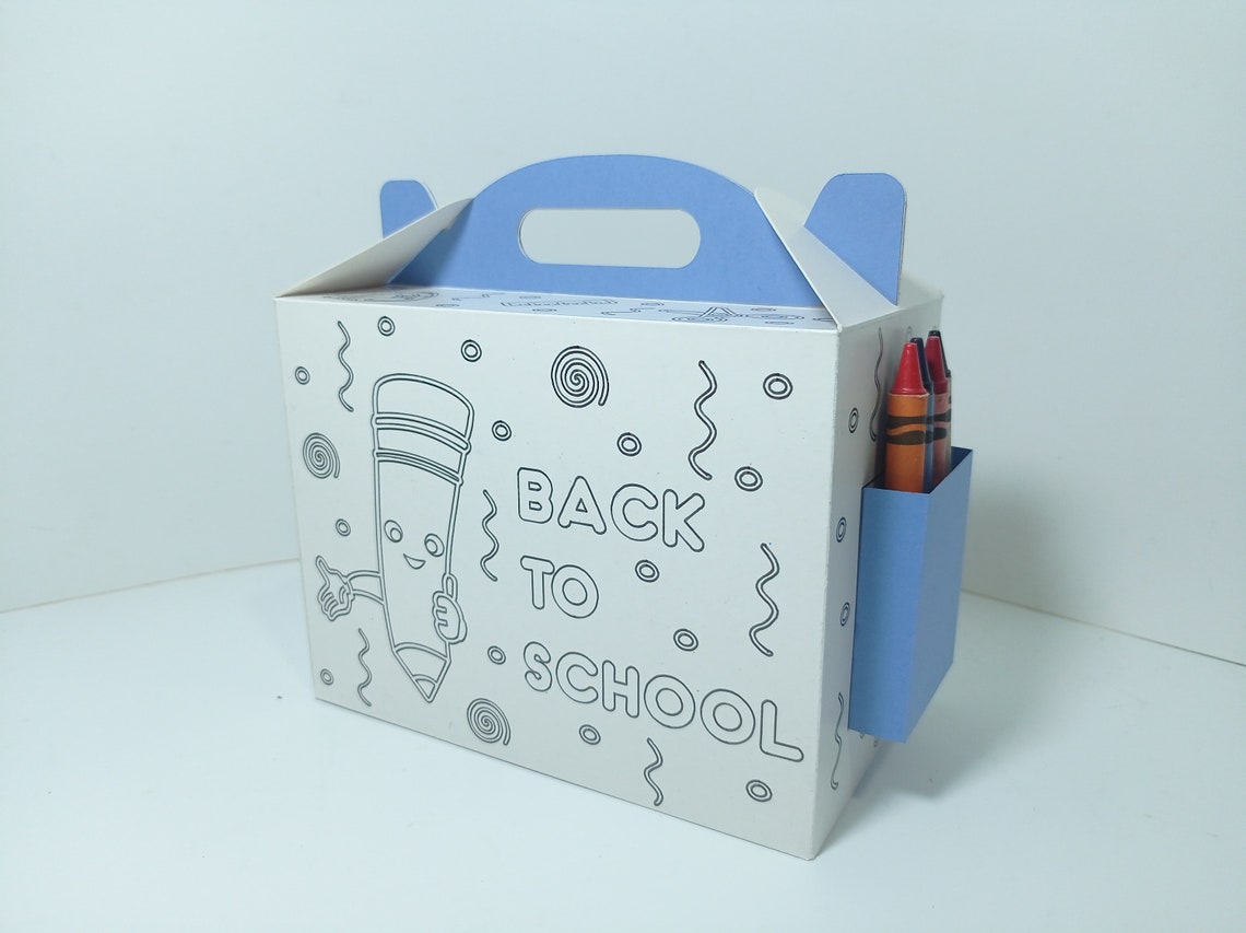 Svg Back to School Coloring Box Crayon Holder Box Template - Etsy