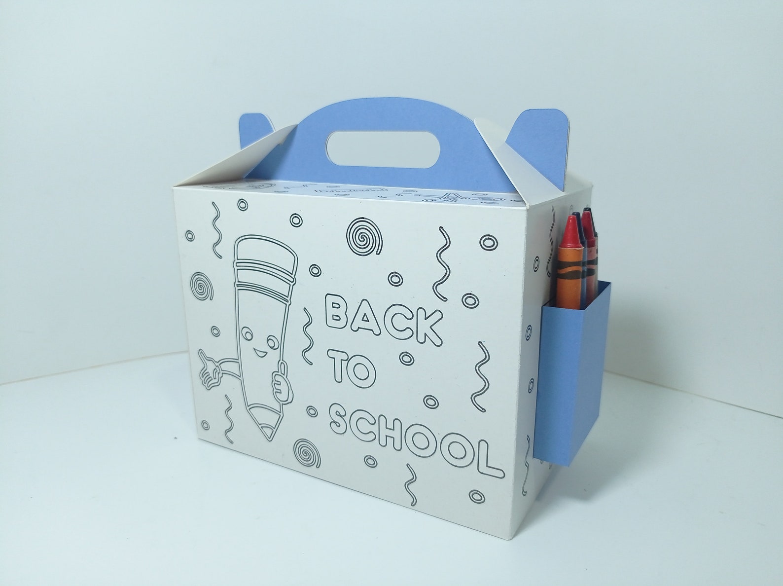Svg Back to School Coloring Box Crayon Holder Box Template - Etsy