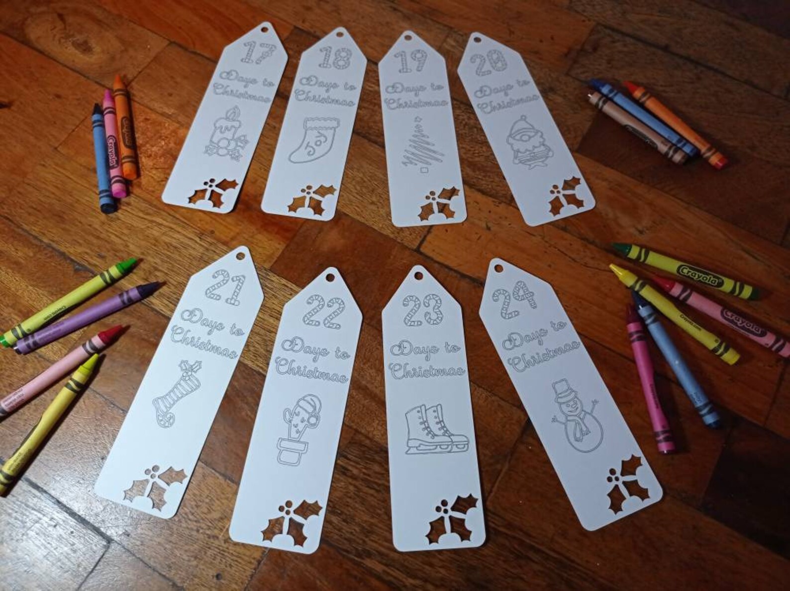 24 Svg Coloring Bookmarks Countdown to Christmas Template - Etsy