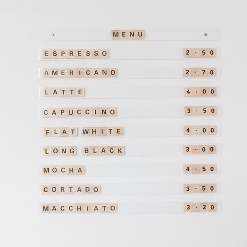 Menu Board Oak Menu Board Wall Menu Changeable Letter | Etsy UK