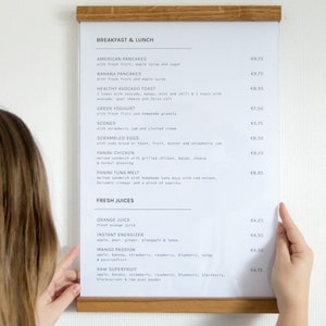 Minimalist Poster Frame Wood, A3 Poster Hanger, Hanging Menu Board ...