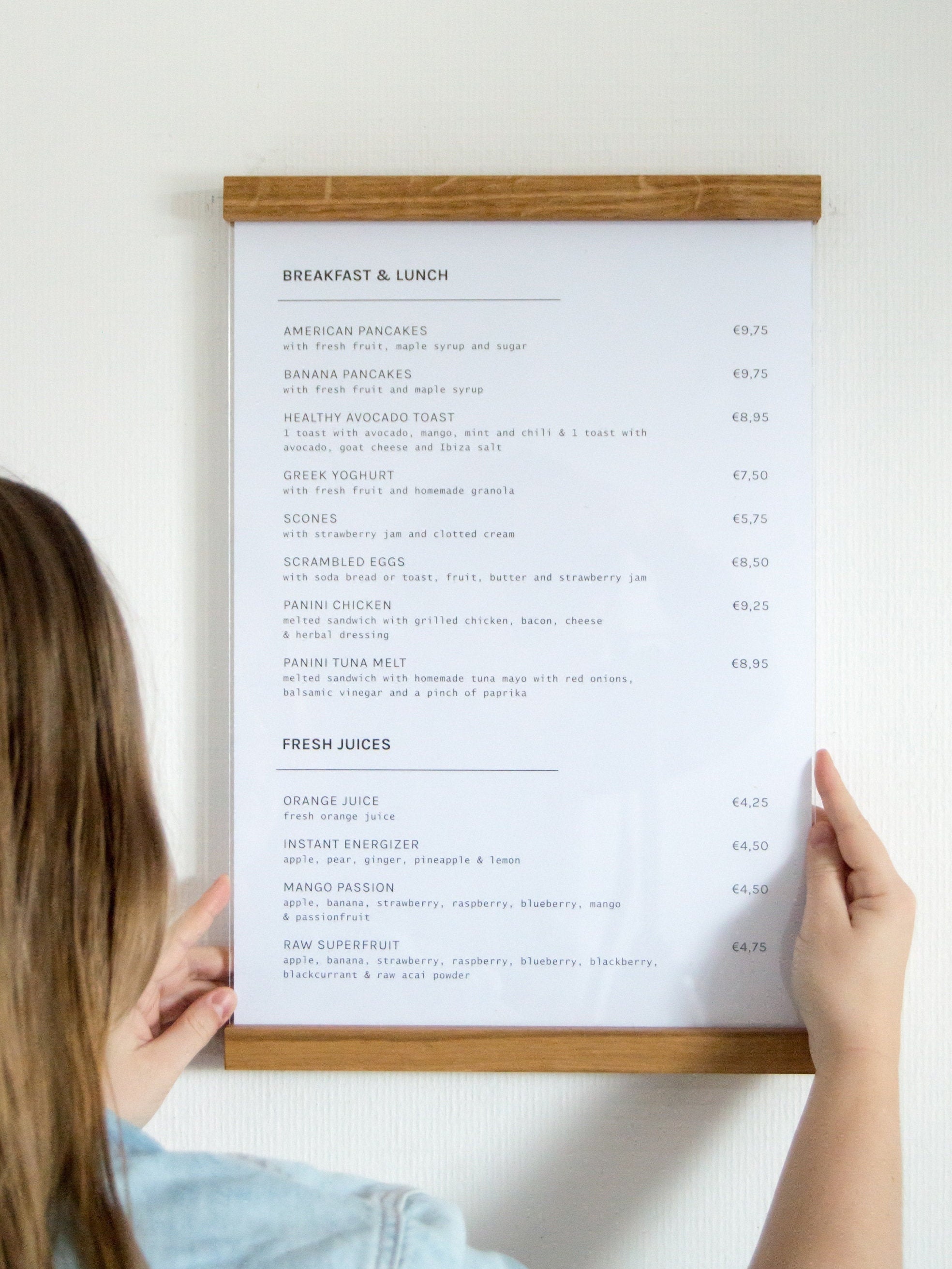 Minimalist Poster Frame Wood A3 Poster Hanger Hanging Menu | Etsy