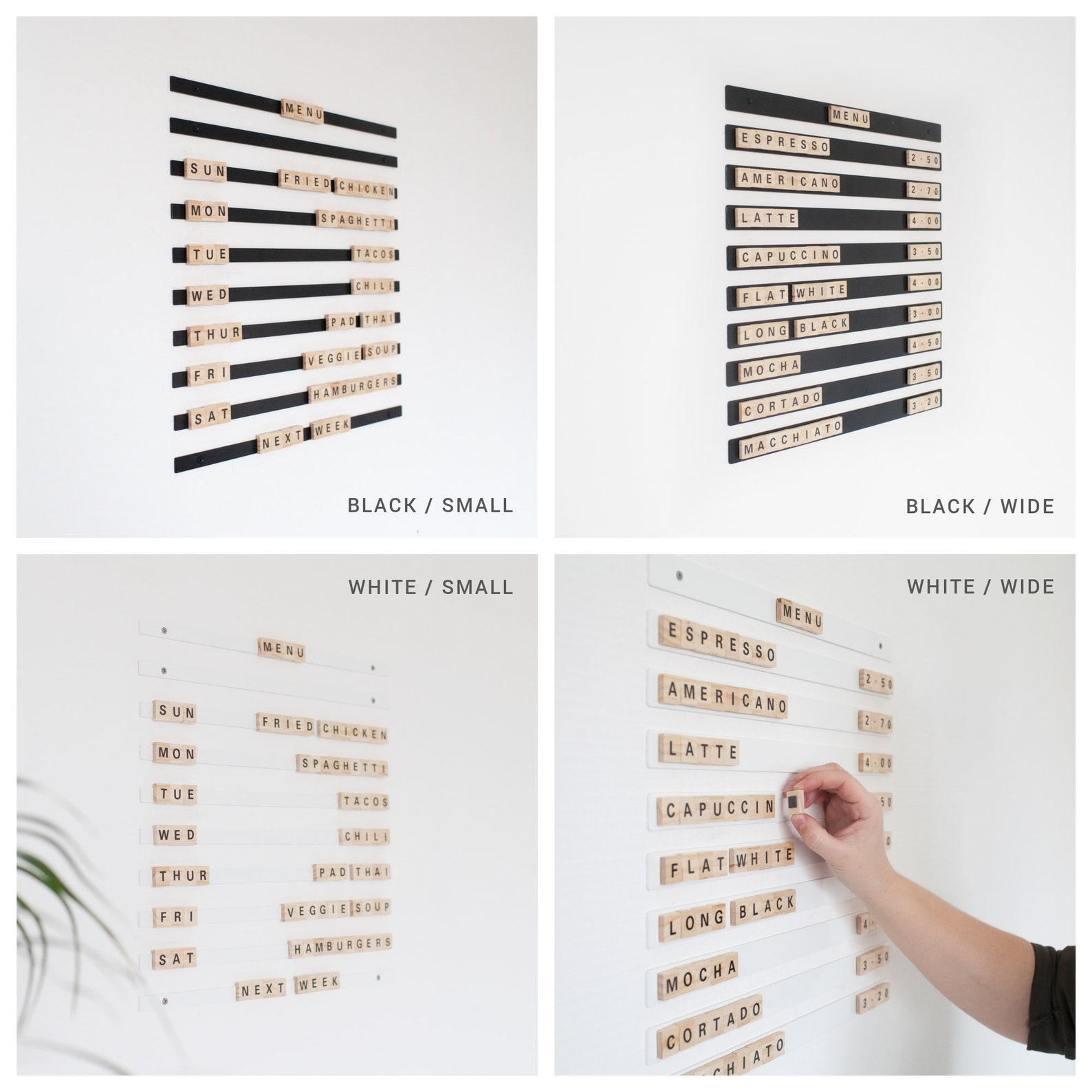 Scrabble Display Letter Board Menu Board for Home | Etsy