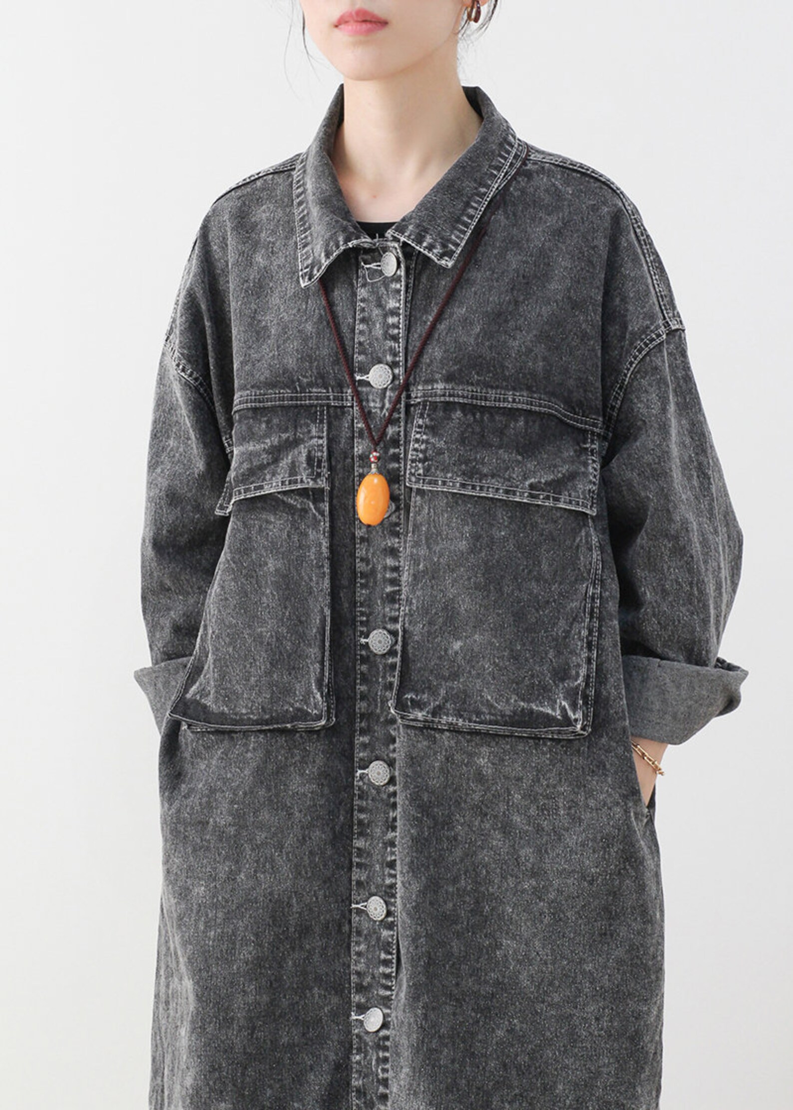 Womens Autumn Loose Fitting Fashion Distressed Denim Cotton Outerwear ...