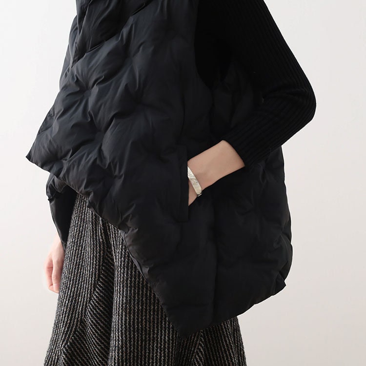 Womens Winter Loose Fitting High Collar Short Down Cotton Vest With ...