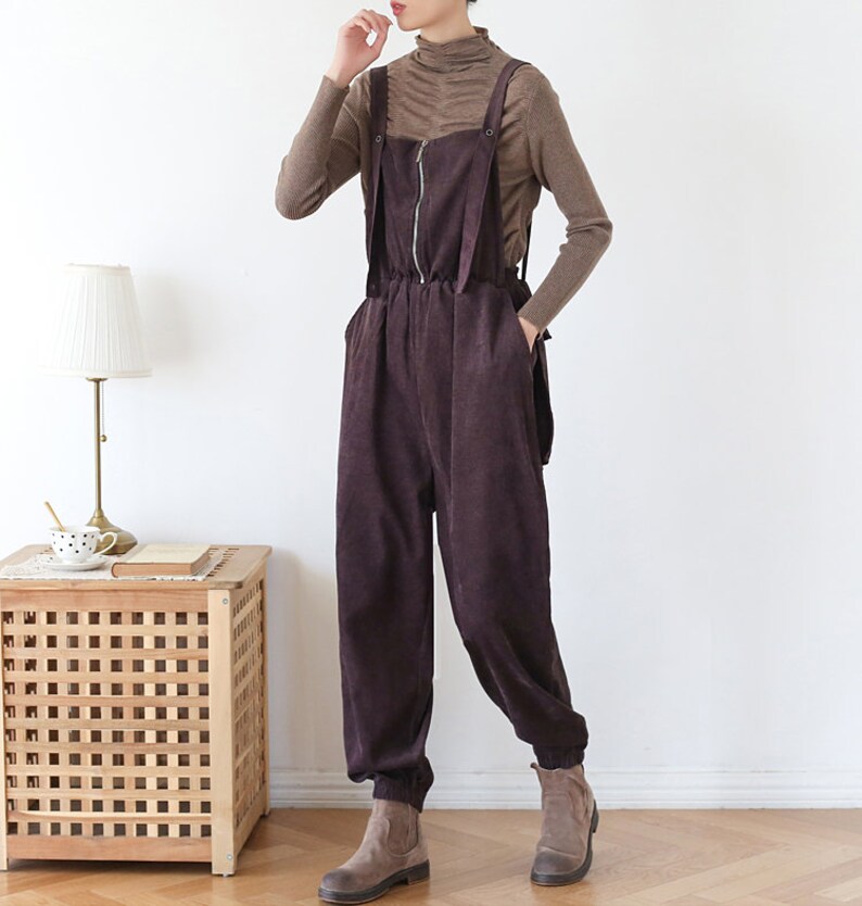 Womens Loose Fitting Corduroy Dungarees Overalls With Pockets - Etsy