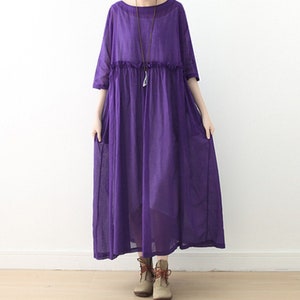 Womens Summer Minimalist Elegant Light Thin Cotton Robe Dress - Etsy