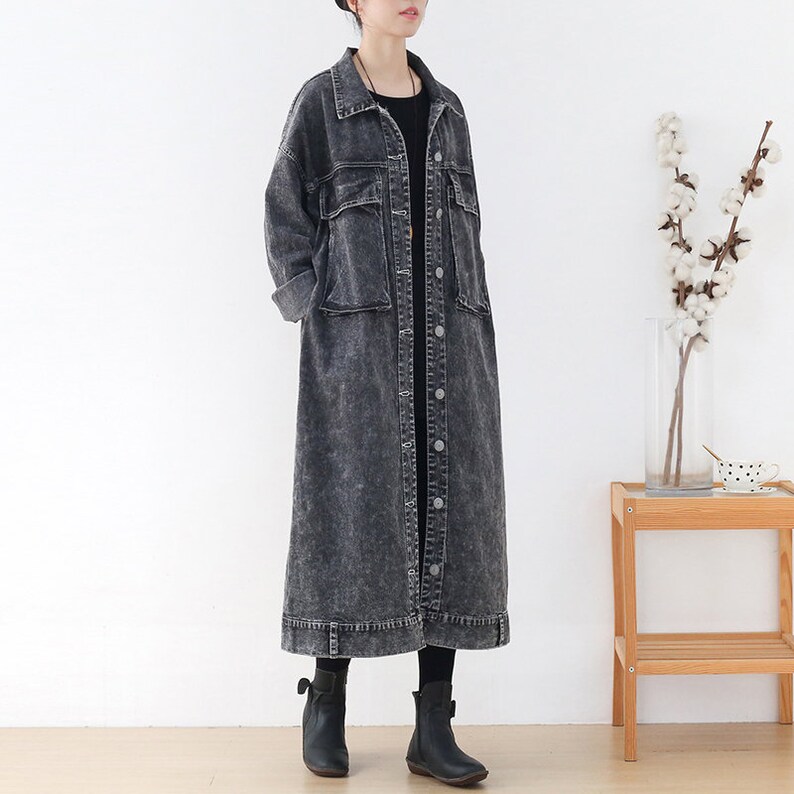 Womens Autumn Loose Fitting Fashion Distressed Denim Cotton Outerwear ...