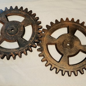 Rustic Industrial Resin Gear Decor - 8 Inch Decorative Steampunk Wall ...