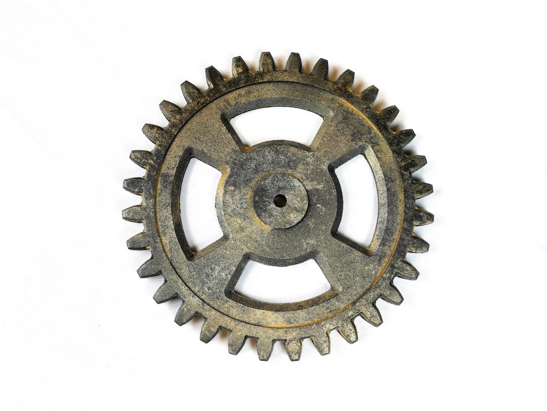 Rustic Industrial Resin Gear Decor - 8 Inch Decorative Steampunk Wall ...