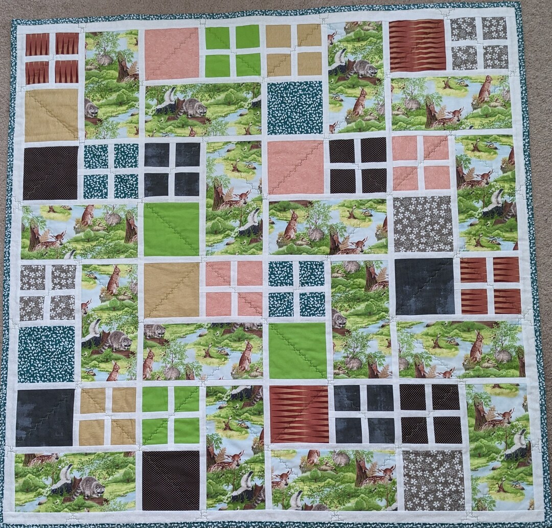 Woodland Creatures Baby Quilt - Etsy