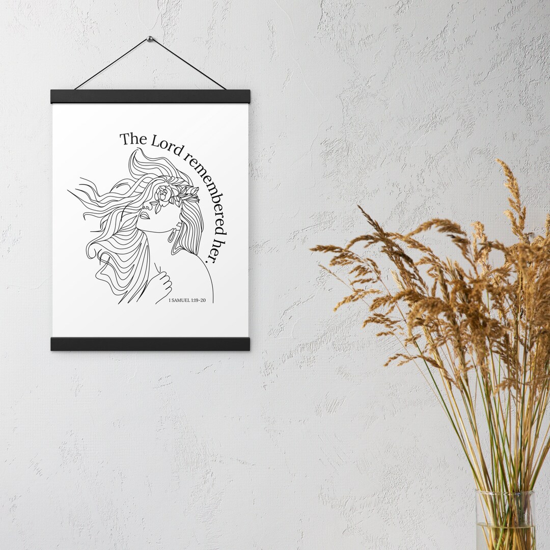 The Lord Remembered Her Christian Bible Verse Inspiration Poster With ...
