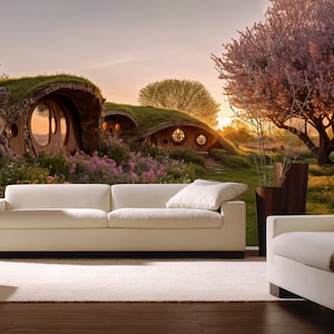 Hobbit House Wallpaper Lord of the Rings Fantasy Decal for Kids Peel ...