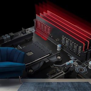 Motherboard Mural Computer Technology Wall Art Circuit Board Wallpaper ...