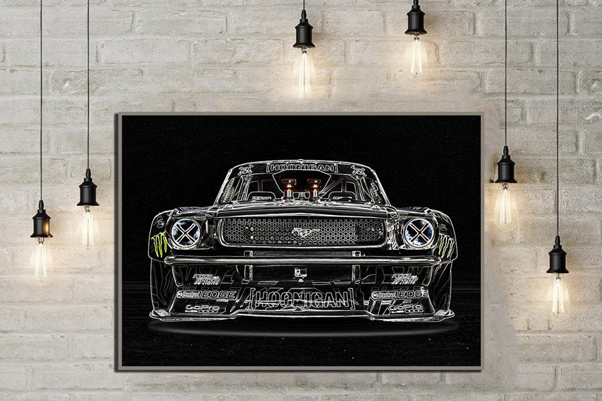 Ford Mustang Poster Classic Car Print Ford Mustang Art - Etsy