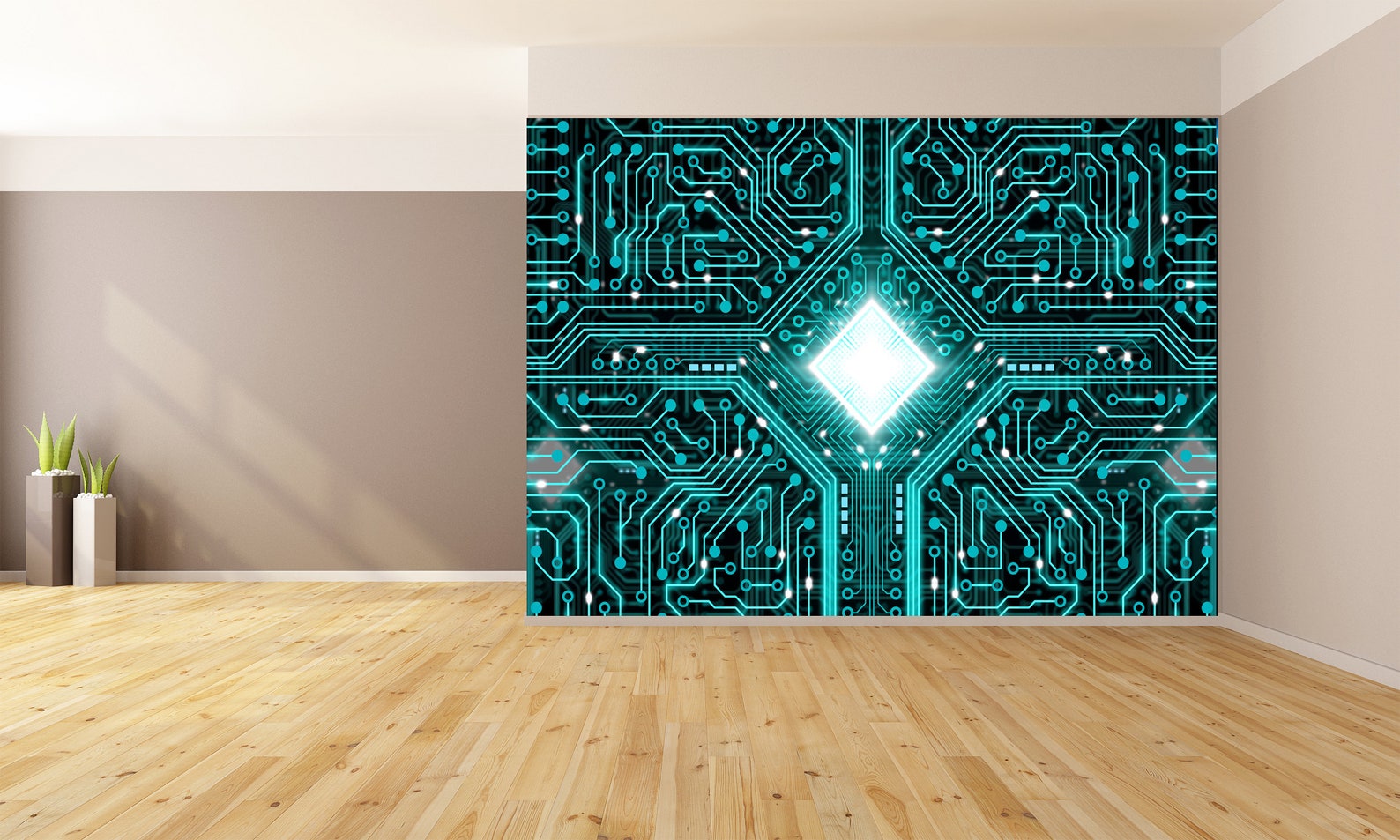 Circuit Wallpaper Technology Wall Graphics Microscheme Mural Peel and ...