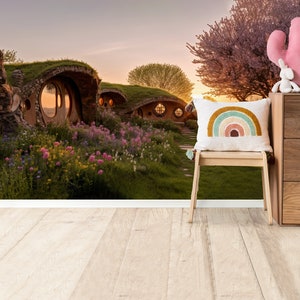 Hobbit House Wallpaper Lord of the Rings Fantasy Decal for Kids Peel ...