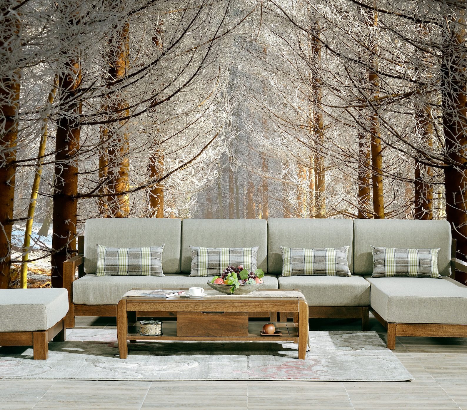 Winter Trees Wall Mural Peel & Stick Forest Wallpaper Forest Wall Decor ...