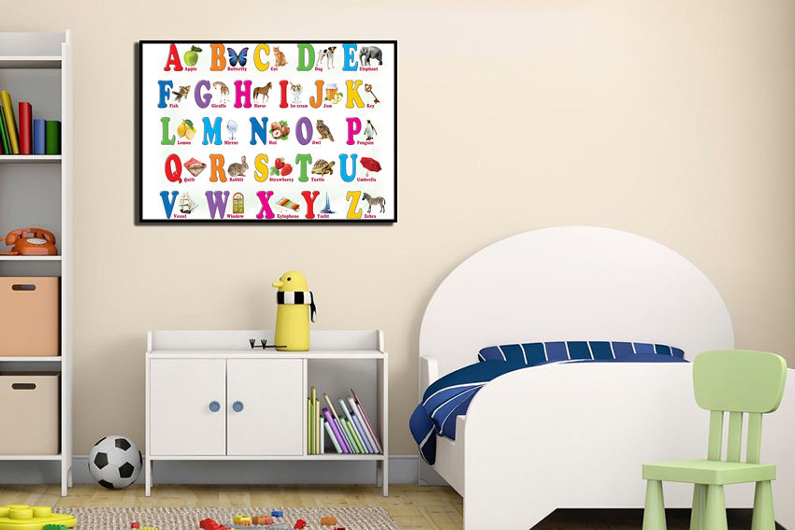 Alphabet Poster ABC Poster Kids Room Décor Baby Alphabet Educational ...