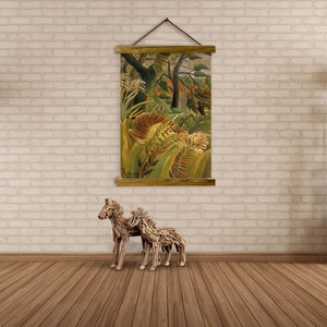 Tiger in a Tropical Storm Pounce on Its Prey Jungle Painting by Henri ...