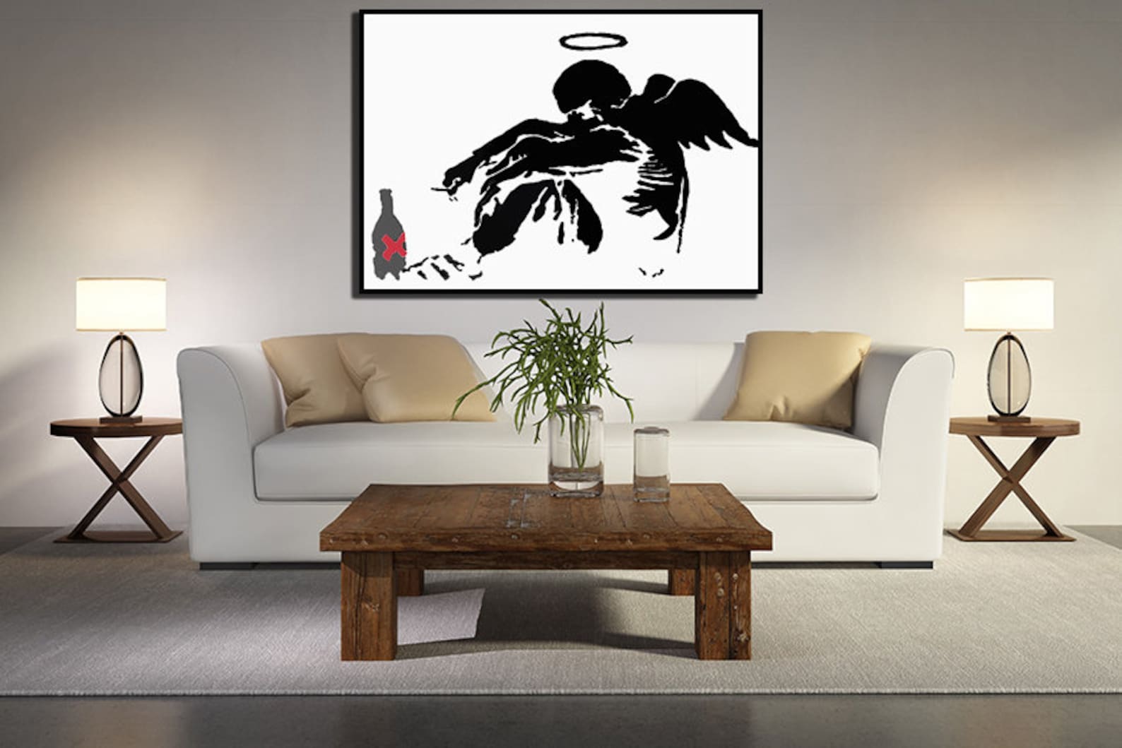 Fallen Angel Wall Poster Angel Painting Decor Angel Street Art - Etsy