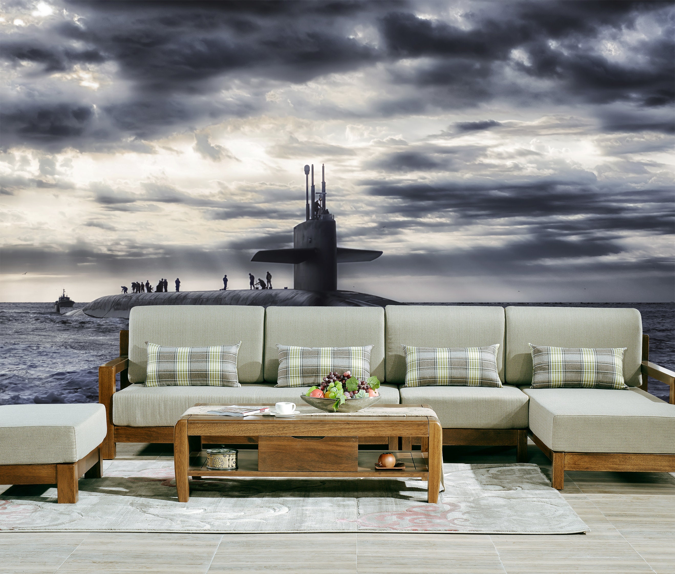 Submersible Warship Military Wallpaper US Navy Wall Mural Peel and ...