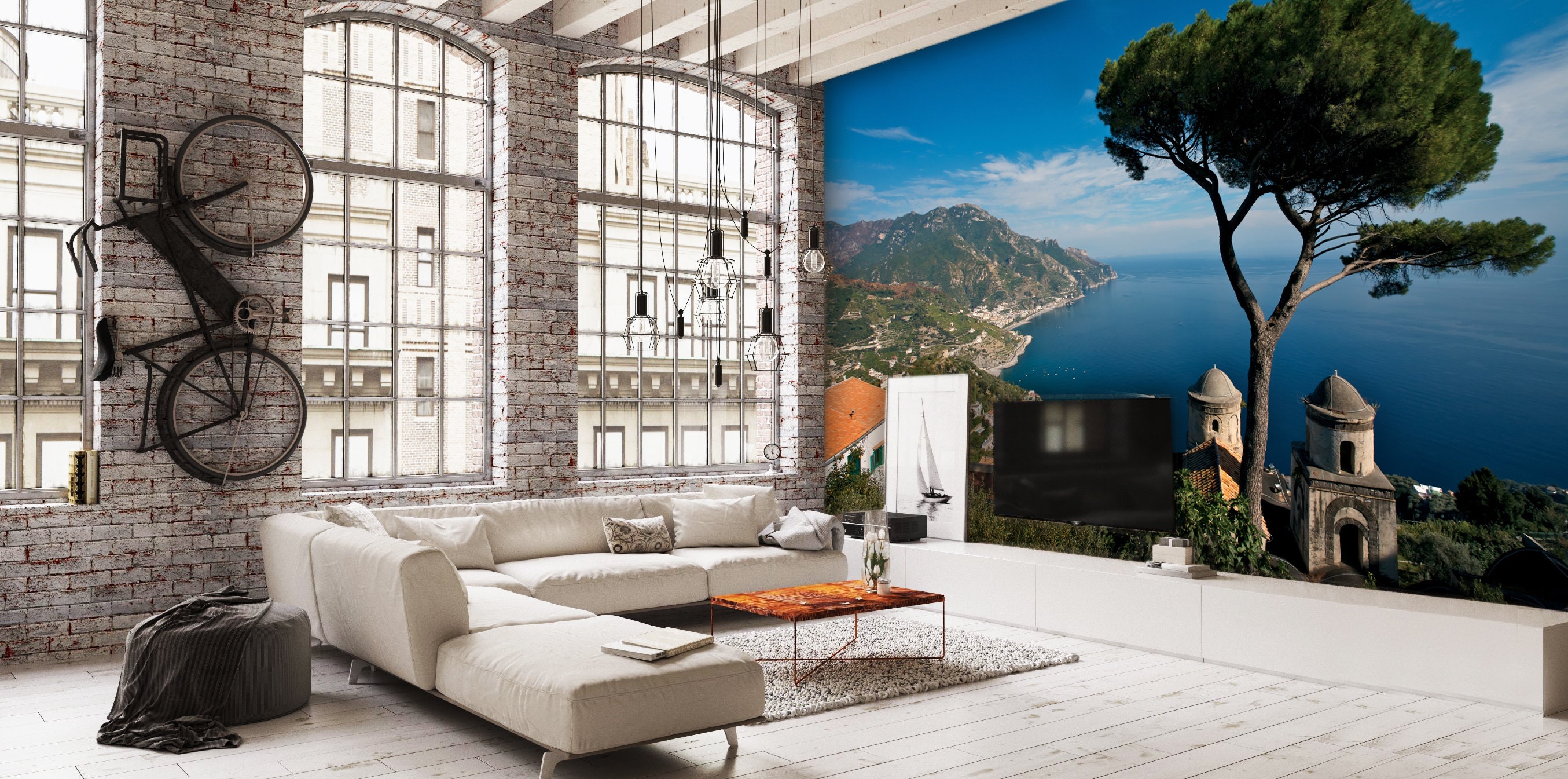 Positano Wallpaper Italy Wall Mural Seaside Wall Decor City Wallpaper ...