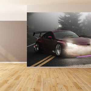 Sport Car Racing Wall Art Mural & Wallpaper Sport Car Garage Peel and ...