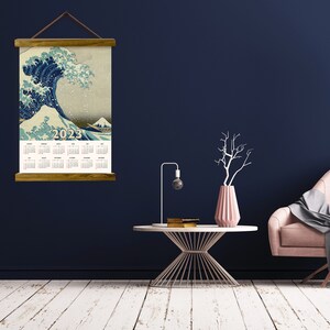 Japan Print With Wooden Hanger Frames Wave Canvas Art Kanagawa Wall Art ...