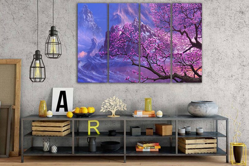Cherry Blossom Sakura Canvas Cherry Blossom Art Nature Decor - Etsy