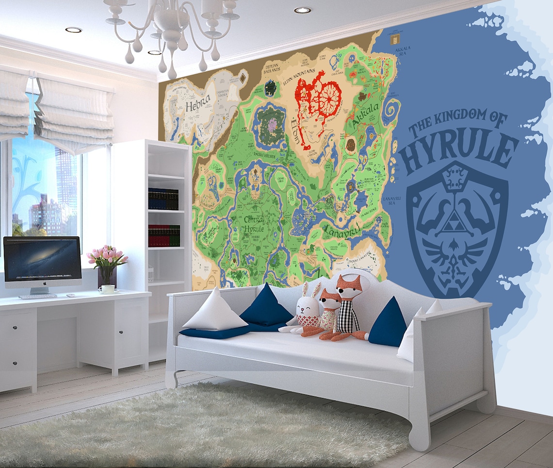 Zelda Map Hyrule Wallpaper & Gaming Mural Legend of Zelda Tears of the ...