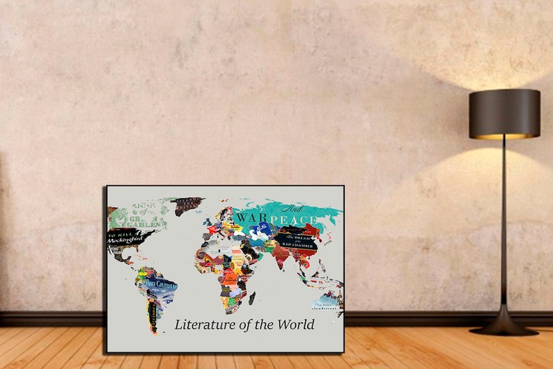 Literature Map World Literature Map Literary Poster Literature - Etsy
