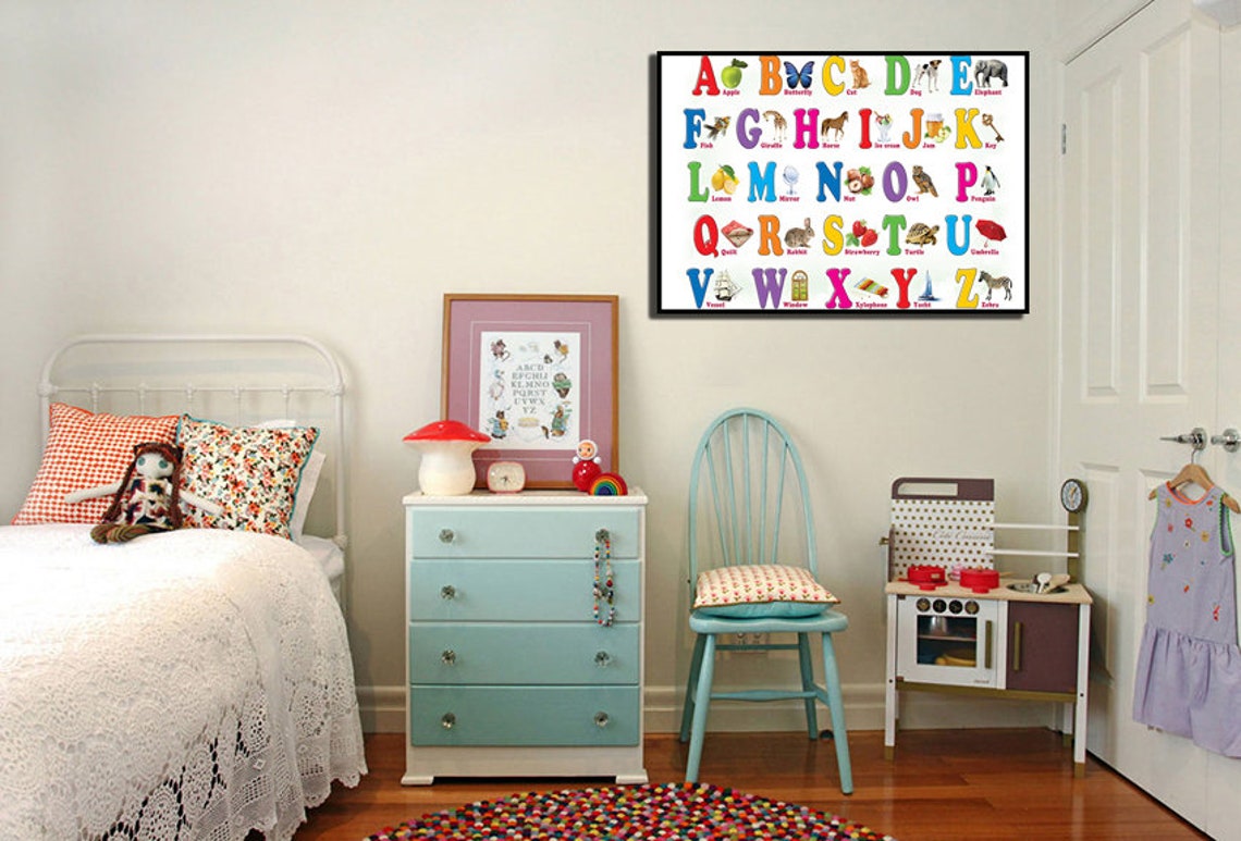 Alphabet Poster ABC Poster Kids Room Décor Baby Alphabet - Etsy