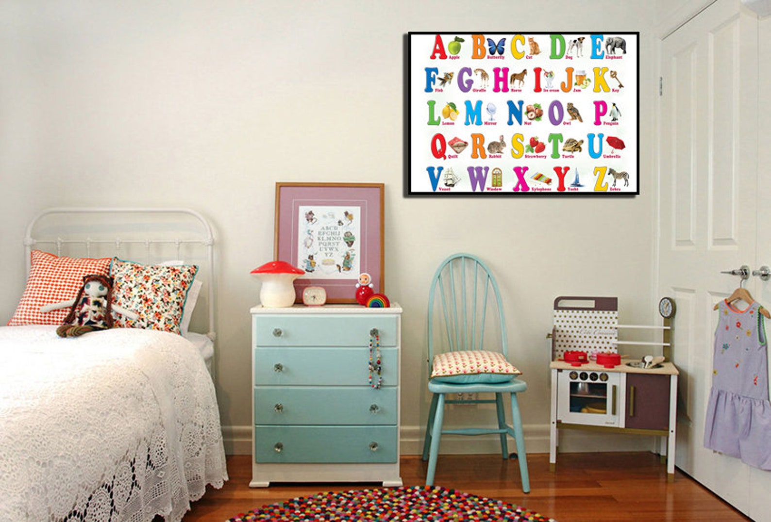 Alphabet Poster ABC Poster Kids Room Décor Baby Alphabet Educational ...