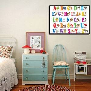 Alphabet Poster ABC Poster Kids Room Décor Baby Alphabet Educational ...