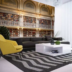 Library Wallpaper Wall Mural Home Office Wallpaper Peel and Stick Study ...